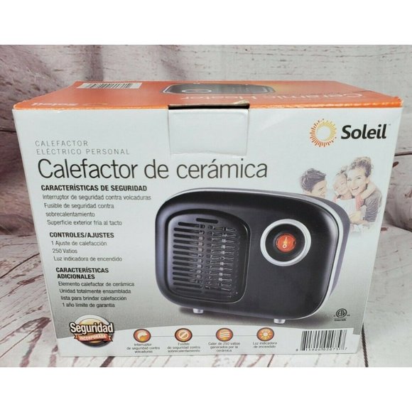 Soleil | Other | Black Soleil Mh8m 250 Watt Personal Electric Ceramic ...